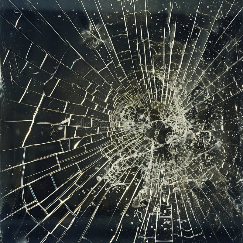 Cracked Shattered Glass Texture. Broken Window Effect Stock ...