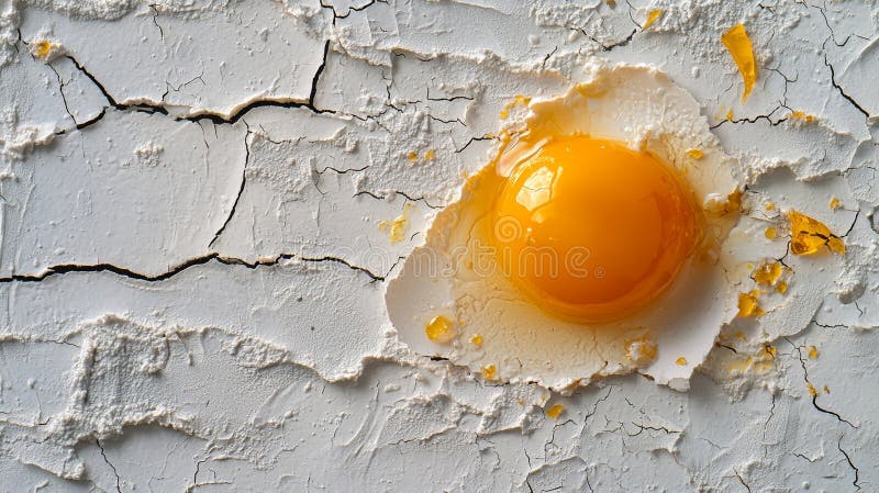 The Cracked Shell and Contents of a Broken Egg are Seen through the ...