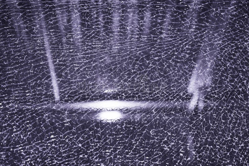Cracked Shockproof Laminated Glass Stock Image - Image of flaked ...