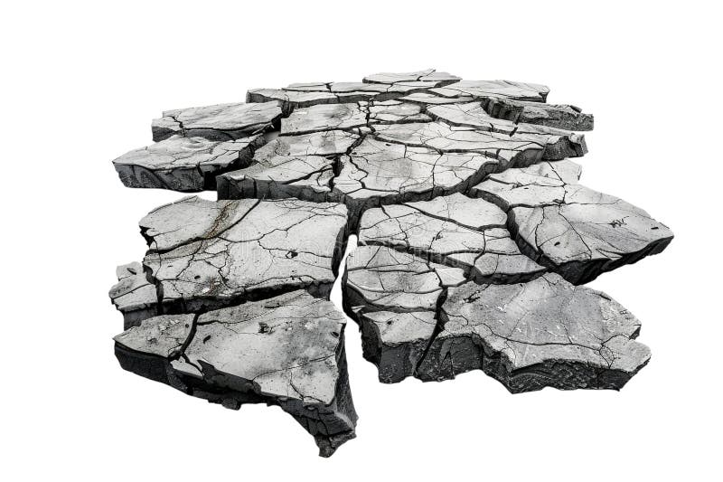 Cracked Sidewalk Pavement on Transparent Background Stock Illustration ...