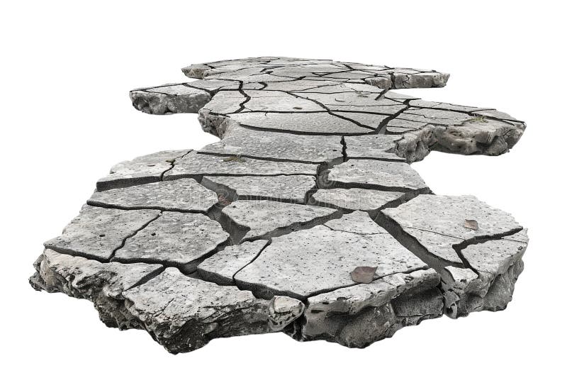 Cracked Sidewalk Pavement on Transparent Background Stock Illustration ...