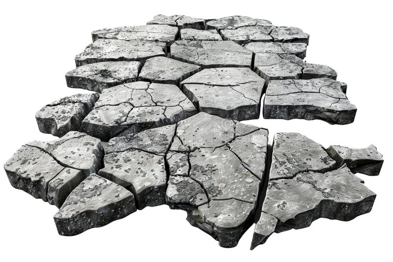 Cracked Sidewalk Pavement on Transparent Background Stock Illustration ...
