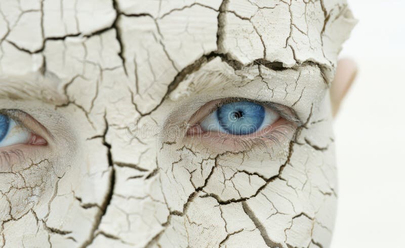Cracked Skin Texture with Blue Eye Stock Illustration - Illustration of ...