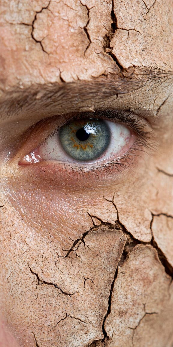 Cracked Skin Texture with Eye Stock Illustration - Illustration of ...