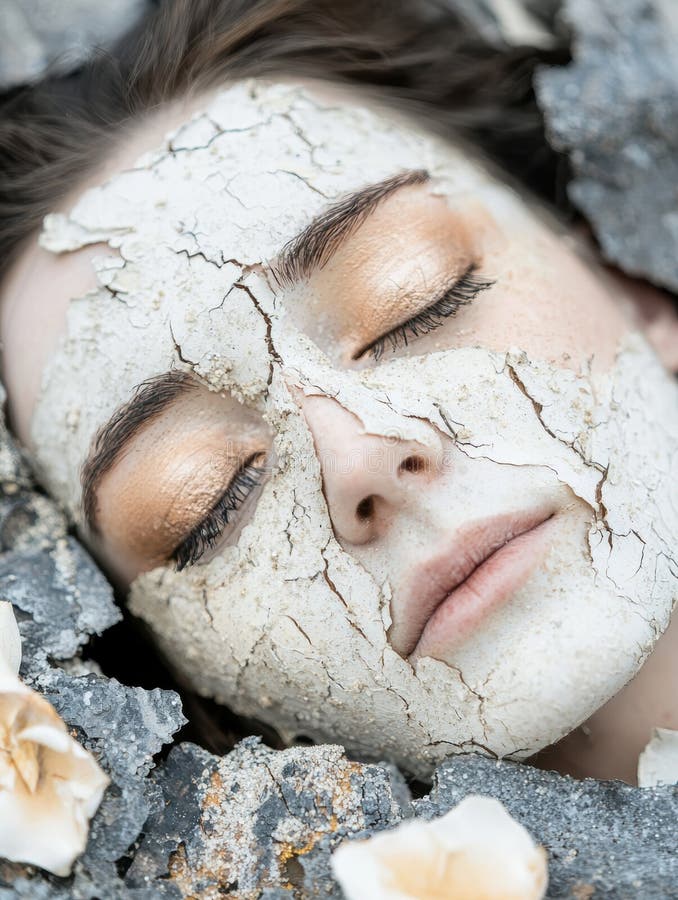 Cracked Skin Texture on Face Stock Illustration - Illustration of ...