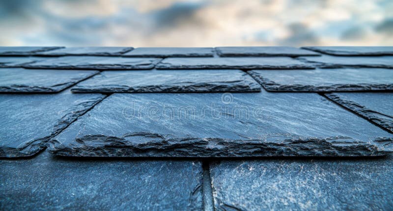 Cracked Slate Tiles on a Wet Surface Stock Illustration - Illustration ...