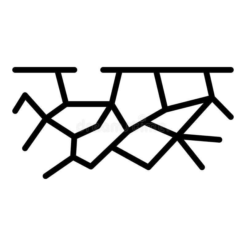 Cracked Soil Icon, Outline Style Stock Vector - Illustration of ancient ...