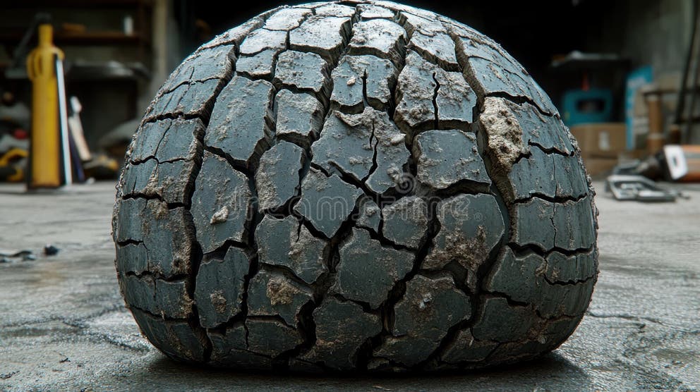 Cracked Sphere, Textured with Mud Stock Illustration - Illustration of ...