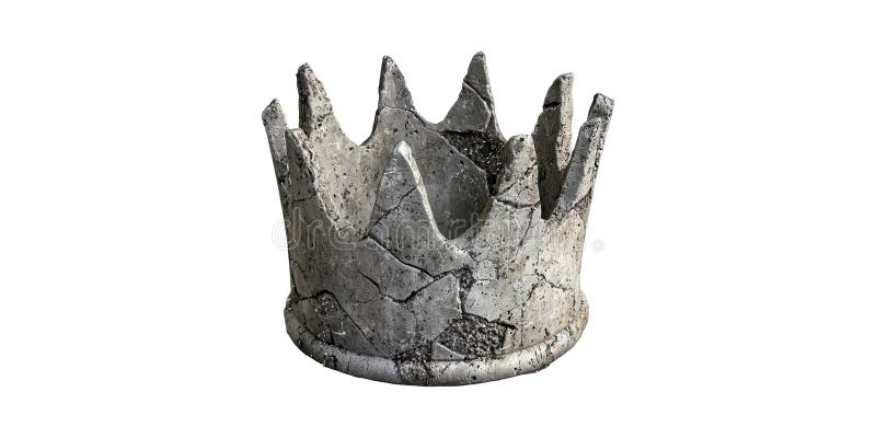 Cracked Stone Crown with Rough Texture Isolated on Transparent ...