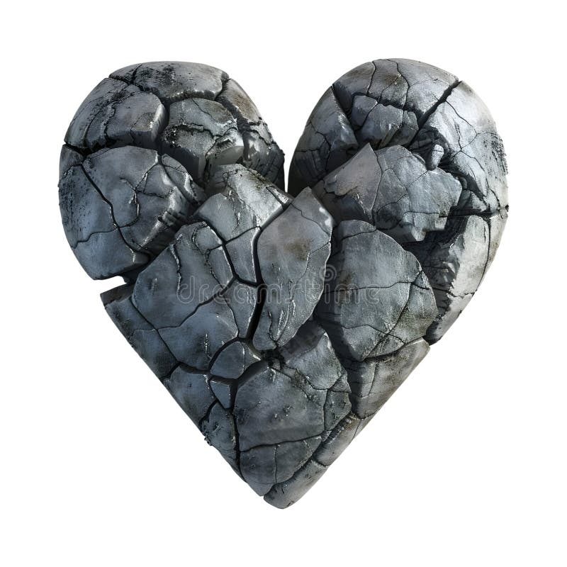 Cracked Stone Heart on Transparent Background - Ai Generated Stock Illustration - Illustration ...