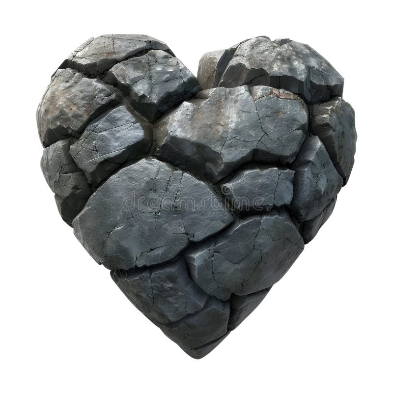 Cracked Stone Heart on Transparent Background - Ai Generated Stock ...