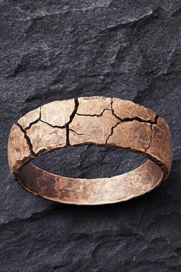 Cracked Stone Ring on Dark Surface Stock Illustration - Illustration of ...