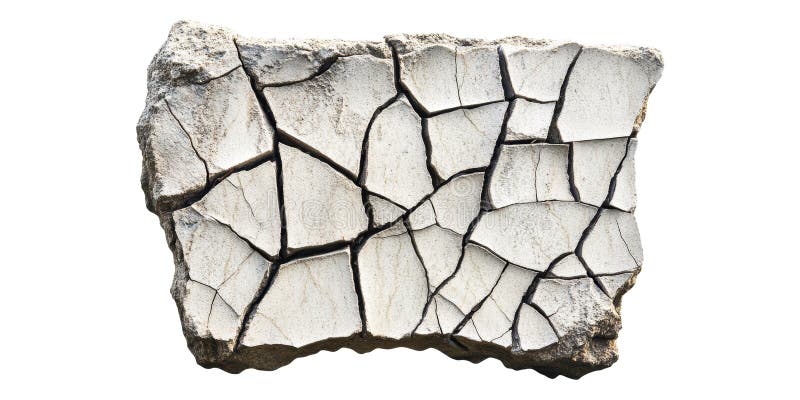 Cracked Stone Slab with Natural Texture Isolated on Transparent ...