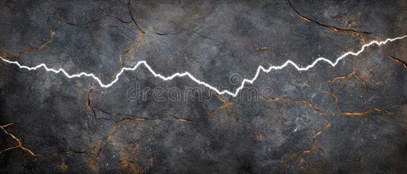 Cracked Stone Surface with Lightning Bolt Patterns Stock Illustration ...