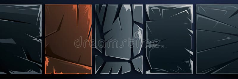 Cracked Stone Texture Background Game UI App Design Dark Grey Brown ...