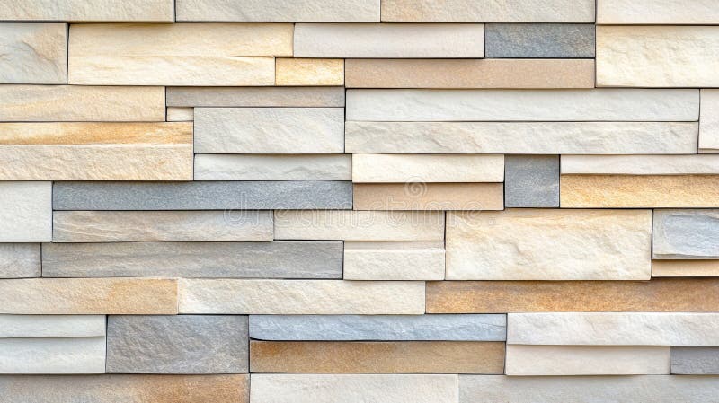 A Cracked Stone Wall Features a Seamless Texture in Shades of Beige and ...