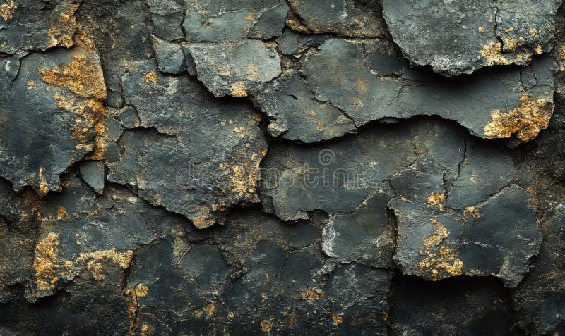 Cracked Stone Wall with Rust and Deterioration in an Urban Setting ...