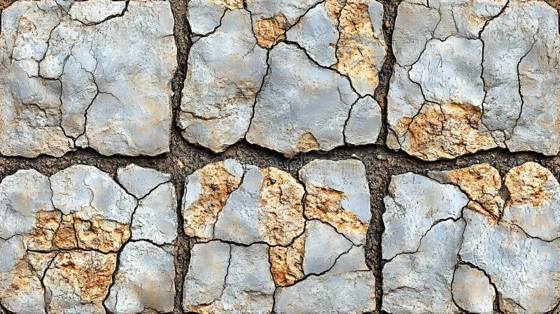 Cracked Stone Wall Texture stock illustration. Illustration of brown ...