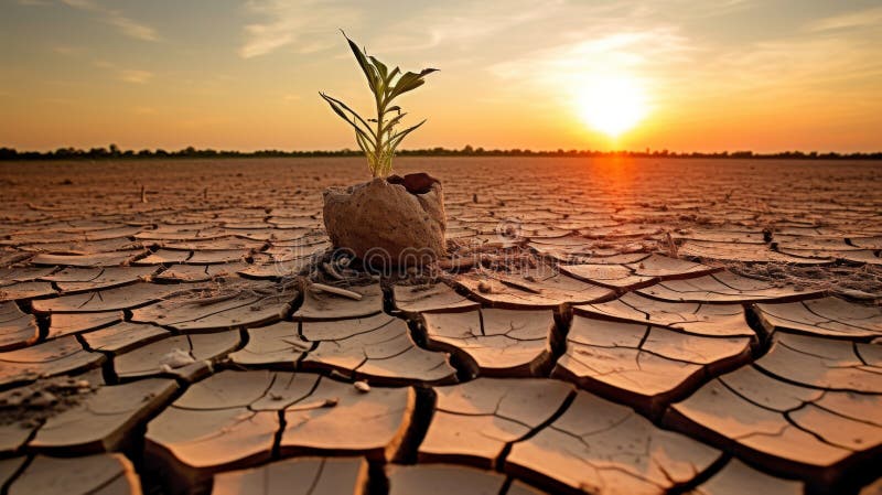 Cracked Sunbaked Earth Under Scorching Sun Stock Illustration ...