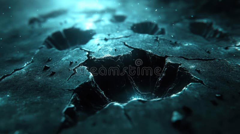 Cracked Surface, Deep Chasm, Glowing Abyss Stock Illustration ...