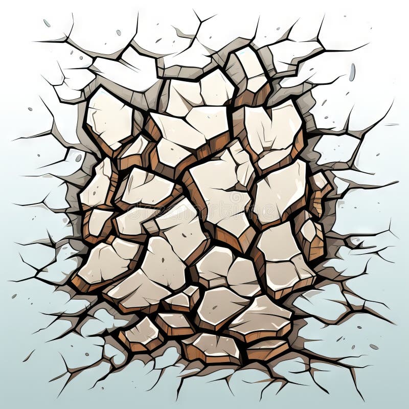 Cracked Surface Texture with Abstract Patterns. the Wall Was Cracked ...