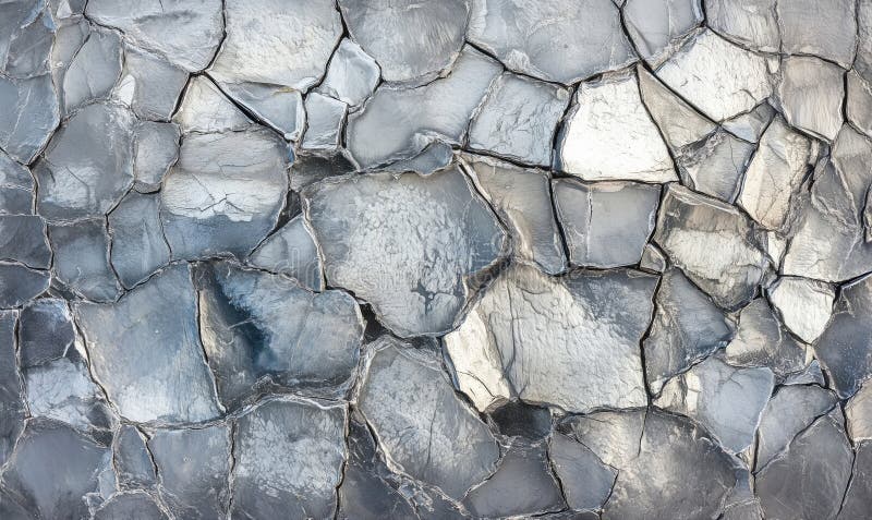 Cracked Surface Texture, Irregular Patterns, Shades of Gray, Glossy ...