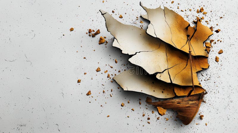 Cracked Surface Texture with Peeling Layers and Scattered Fragments ...