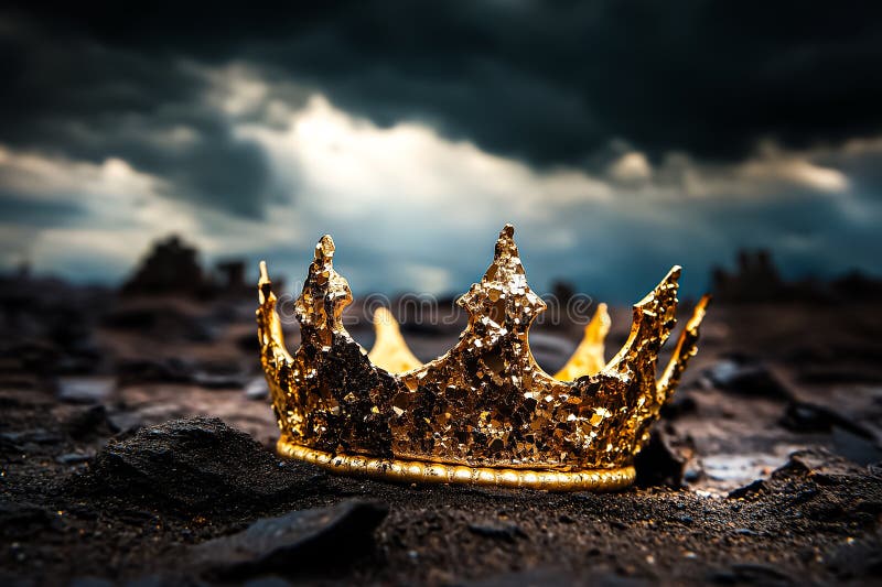A Cracked and Tarnished Crown Lies on Rugged Terrain, Surrounded by ...