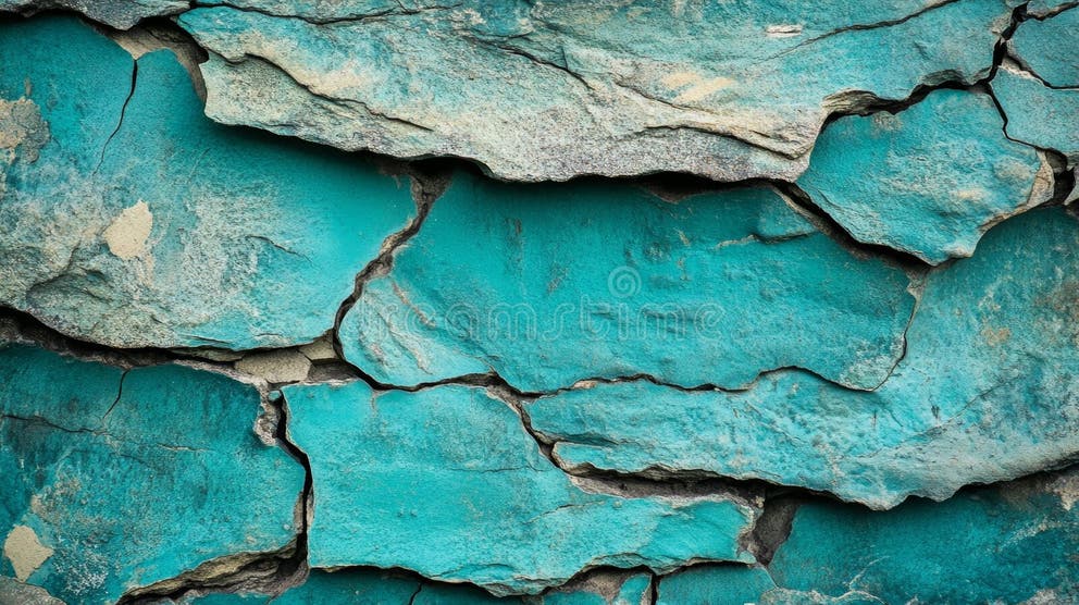 Cracked Teal Stone Background Layered Texture with Subtle Veins and ...
