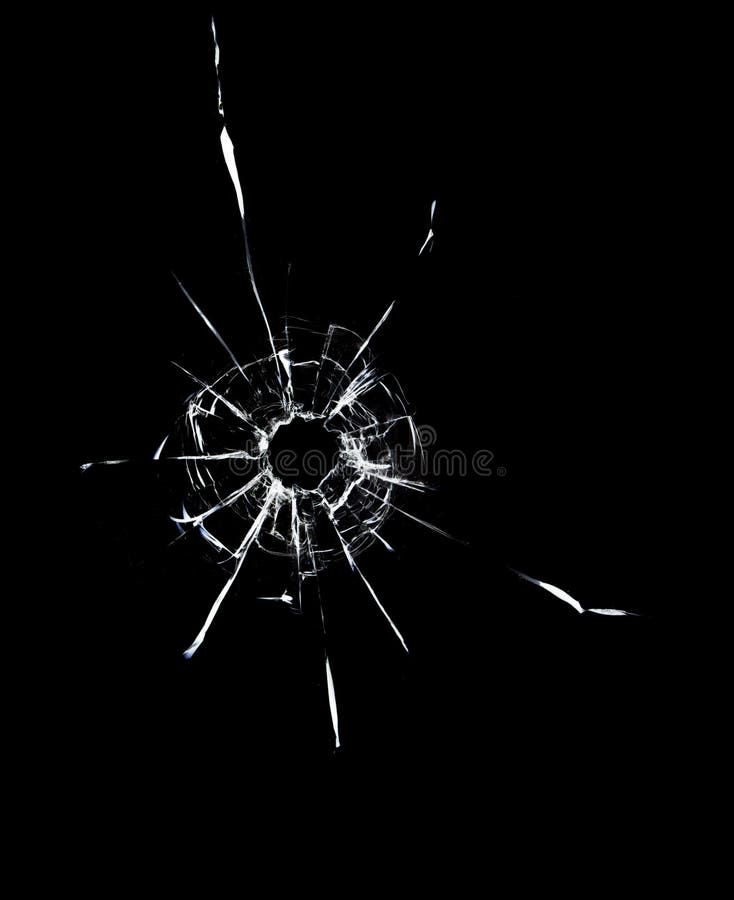 Cracked Texture of Broken Glass on a Black Background. Stock Photo ...