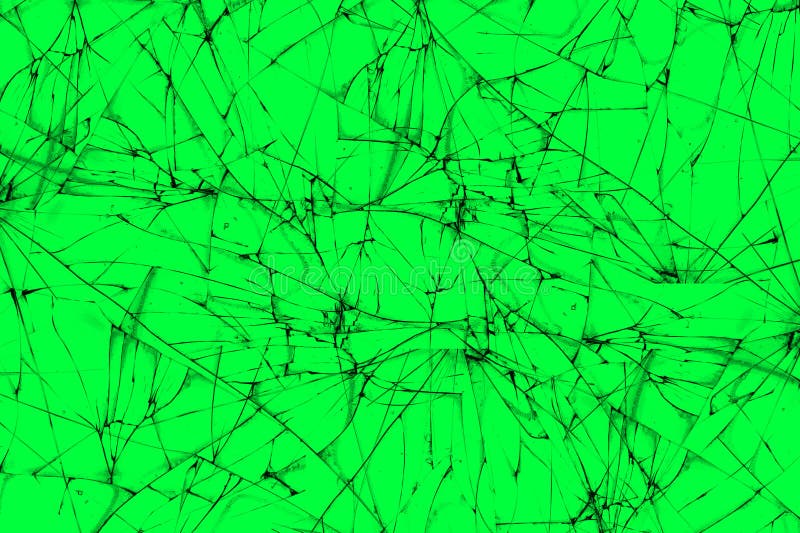 Cracked Texture of a Broken Screen on a Green Background. Stock ...