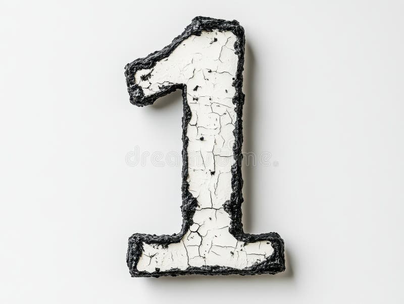 Cracked Textured Number One Formed from Soap Material Stock Photo ...