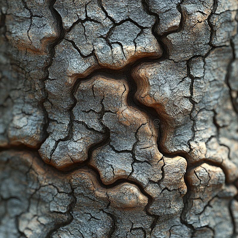 Cracked and Textured Surface Resembling Tree Bark, Characterized by ...