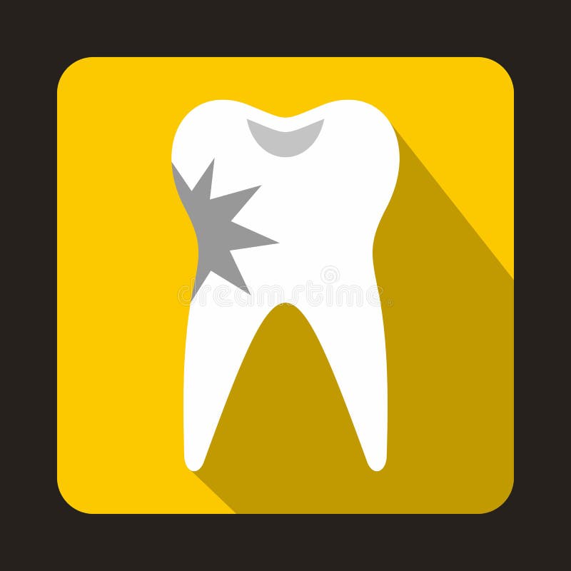 Cracked Tooth Icon, Simple Style Stock Vector - Illustration of object, dent: 81990201