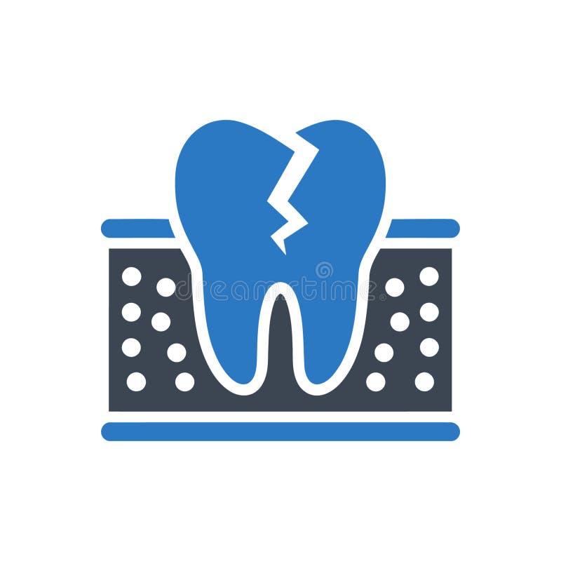 Cracked Tooth Icon stock vector. Illustration of tooth - 361691182