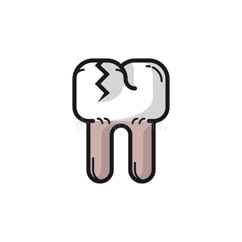 Cracked Tooth. Vector Illustration Decorative Design Stock Vector ...