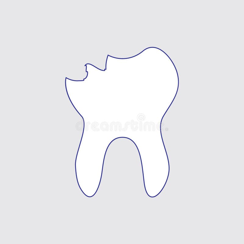 Cracked Tooth. Vector Illustration Decorative Design Stock Vector ...
