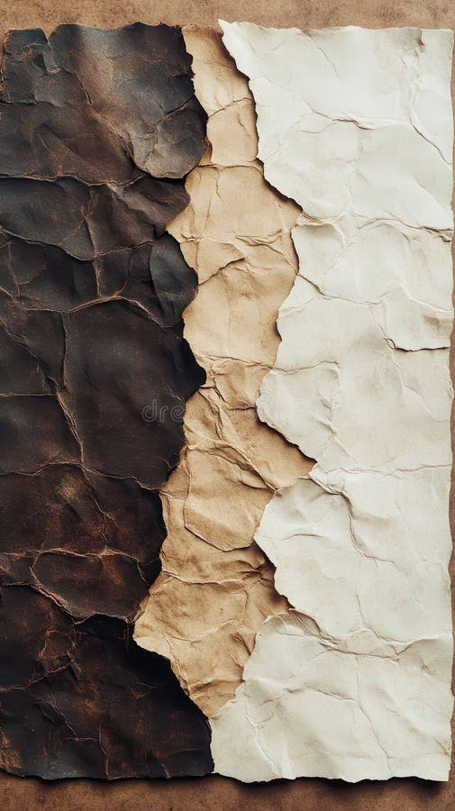 Cracked, Torn Paper Surface with Dark and Light Tones Stock Image ...