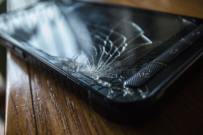Cracked Touch Screen on Smart Phone Stock Image - Image of black ...