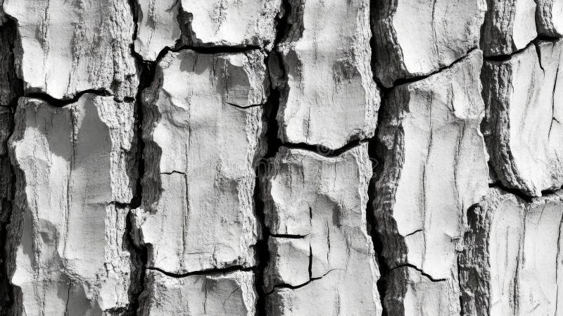 Cracked Tree Bark Texture in Monochrome Stock Illustration ...