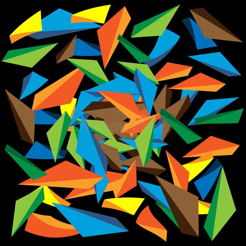 Shattered Triangle Number Six Stock Vector - Illustration of modern ...