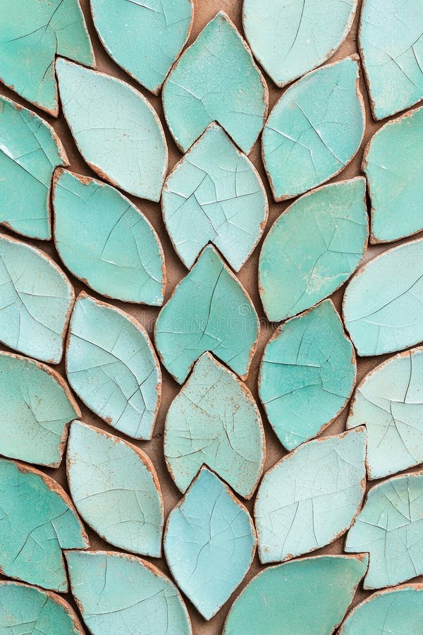 Cracked Turquoise Ceramic Tile Pattern Stock Illustration ...
