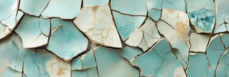 Cracked Turquoise Paint Wall Texture with Weathered Surface Patterns ...