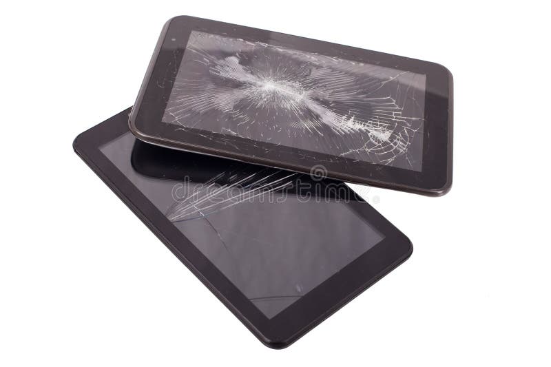 Tablet Computer with Broken Screen. Stock Image - Image of ipad ...