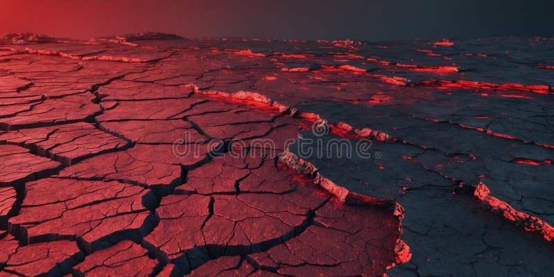 Cracked Volcanic Lava Surface Texture Fiery Red after Eruption Stock ...