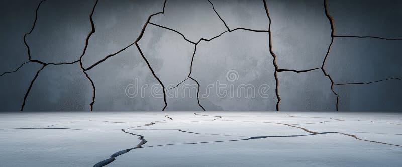 Cracked Wall Background with Deep Fissures and Textured Surface ...