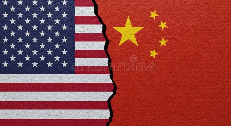 US-China Relations: a Fractured Wall Stock Illustration - Illustration ...