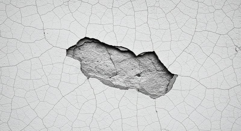 Cracked Wall with Hole Showing Interior Construction Material Stock ...
