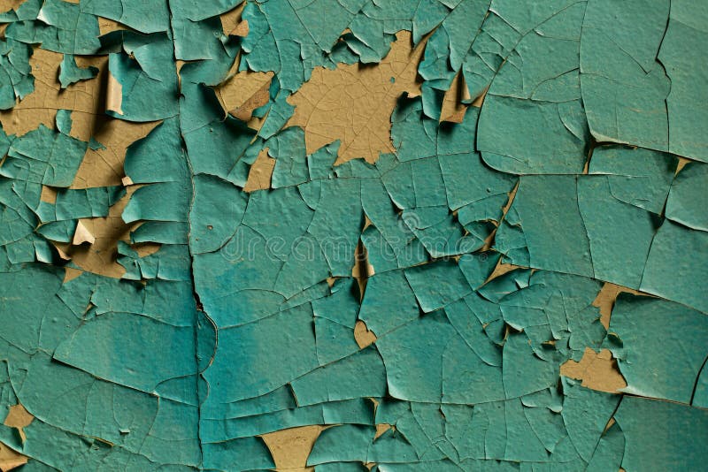 Cracked Wall with Old Layers of Paint in Abandoned House Stock Photo ...