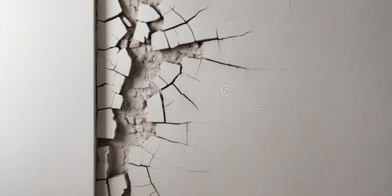 Cracked Wall Showing Damage and Deterioration of Plaster. Stock Photo ...